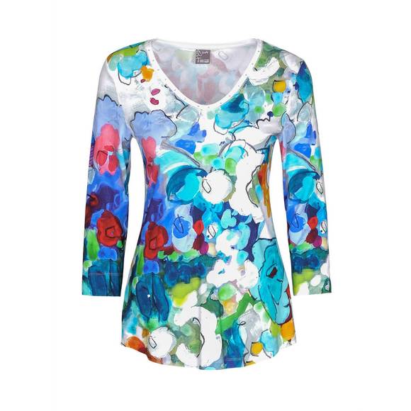 DOLCEZZA | Tops | New Dolcezza Wild Virginia Floral V Neck Top With ...